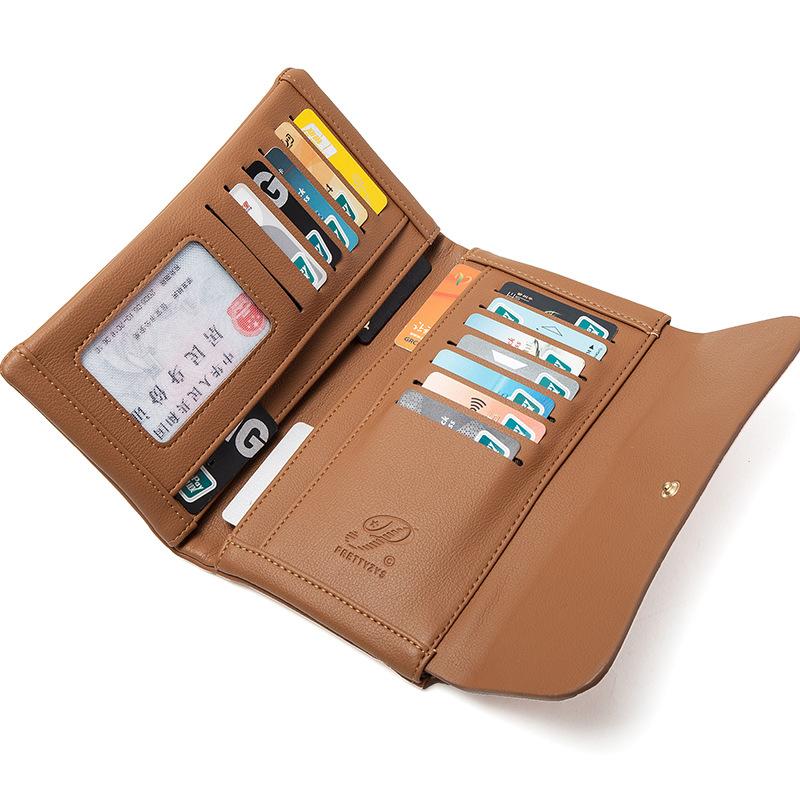 Cheap Women Simple Fashion Trifold Long Purse Large Capacity Zipper ...