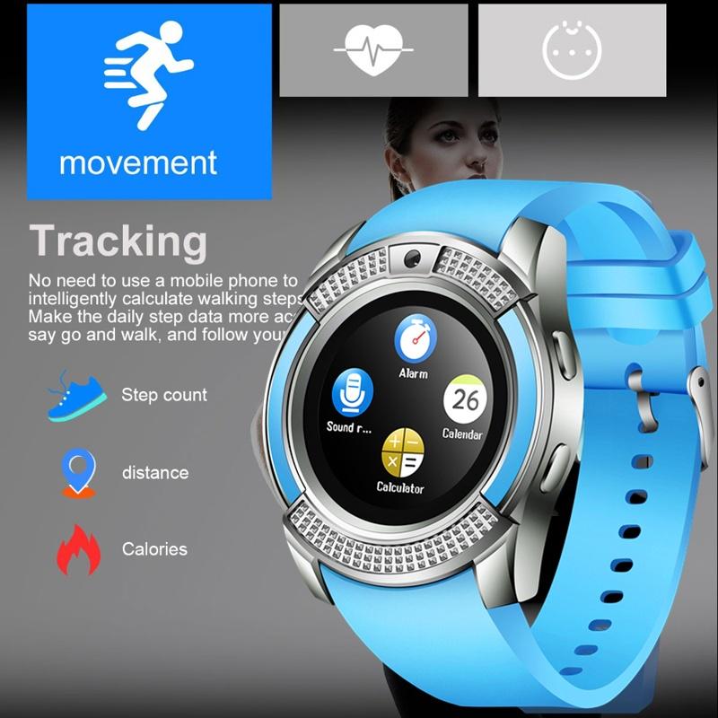 V8 SmartWatch Information Vibration Reminder Camera Sport Pedometer LED ...