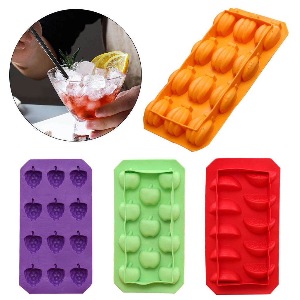 Buy Tray Ice Cube Freeze Mould Fruit Kitchen Orange Banana Silicone ...