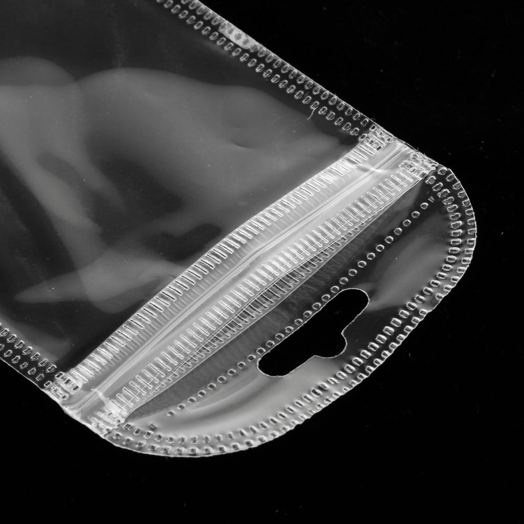 50pcs Clear Zip Lock Packaging Bag Self Adhesive Pouch with Hole 1 ...