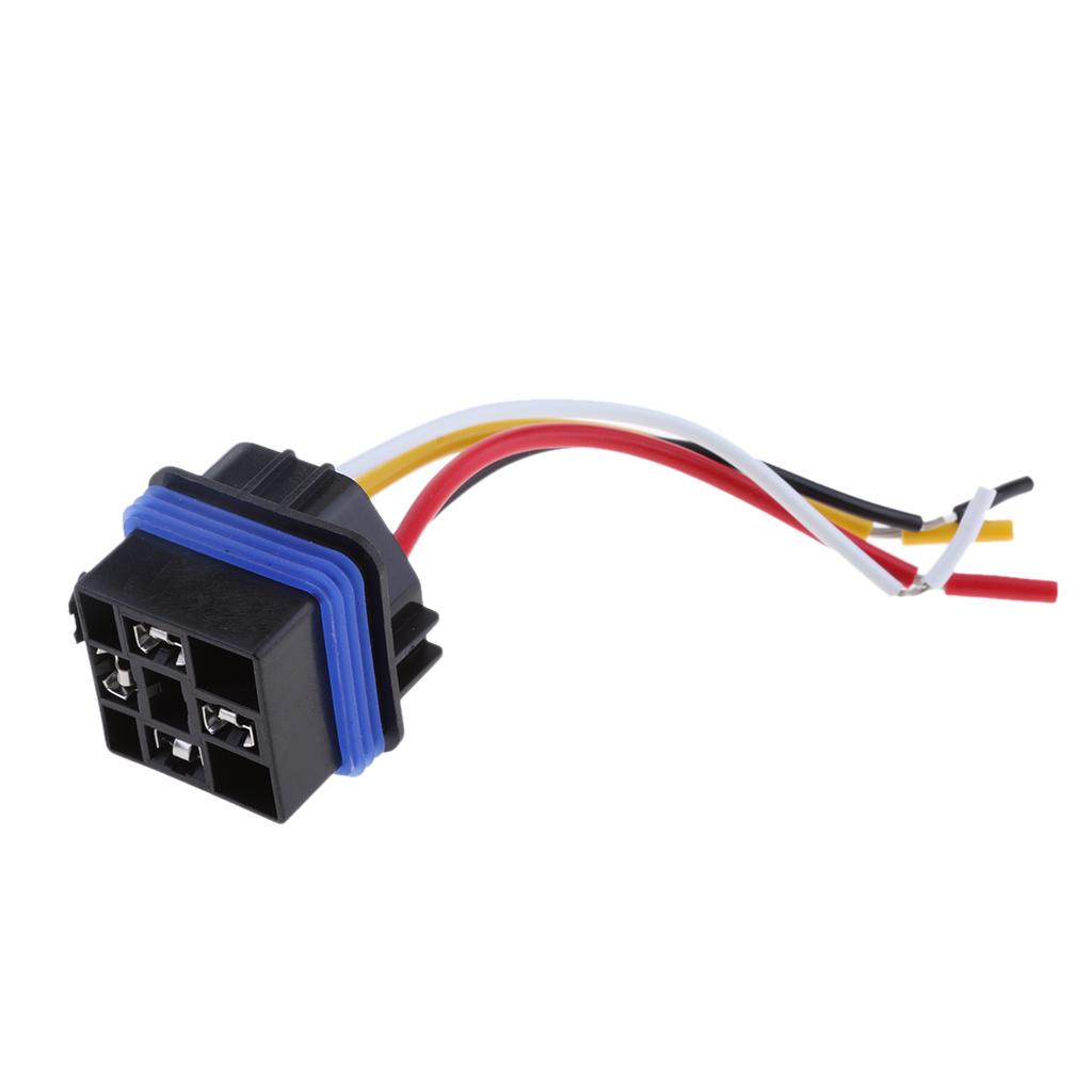 Buy 12/24V 40A Auto Relay Socket Normally Open 4 Pin Wire Harness ...