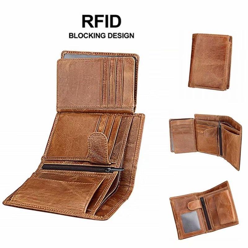 Buy Men's Wallet RFID Leather Wallet Multi-functional Money Purses Card ...