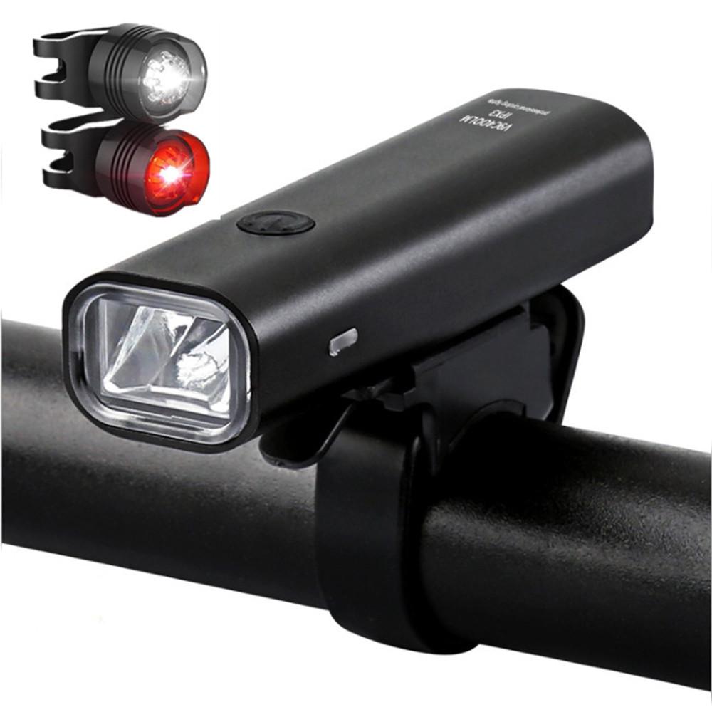 Buy Bicycle Front Light And Taillight USB Rechargeable LED Head Lamp ...