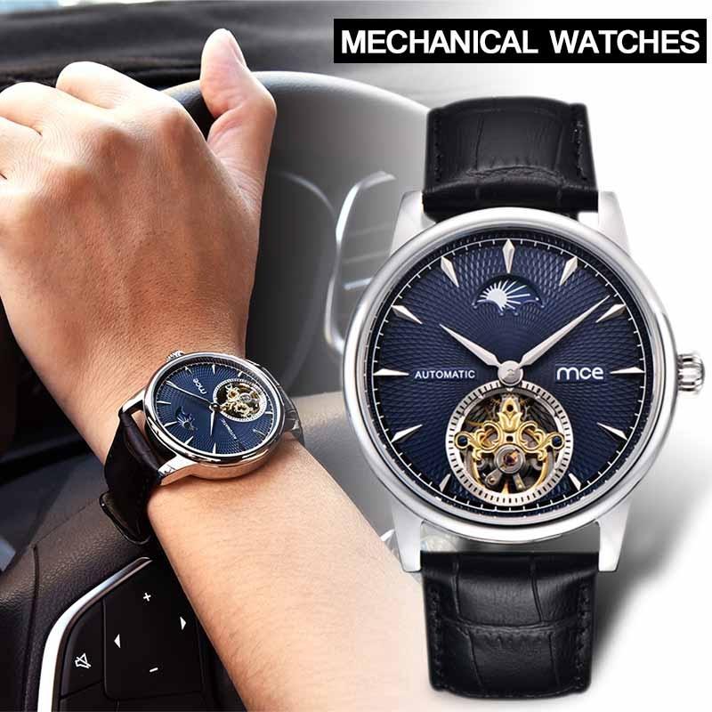 MCE Mechanical Watches Automatic Watch For Men Tourbillon With Moon ...