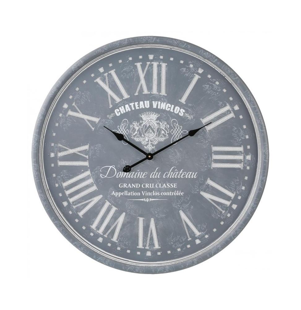 Buy Domaine Du Château Engraved Clock - D78 Cm - MDF and Iron - Gray at ...