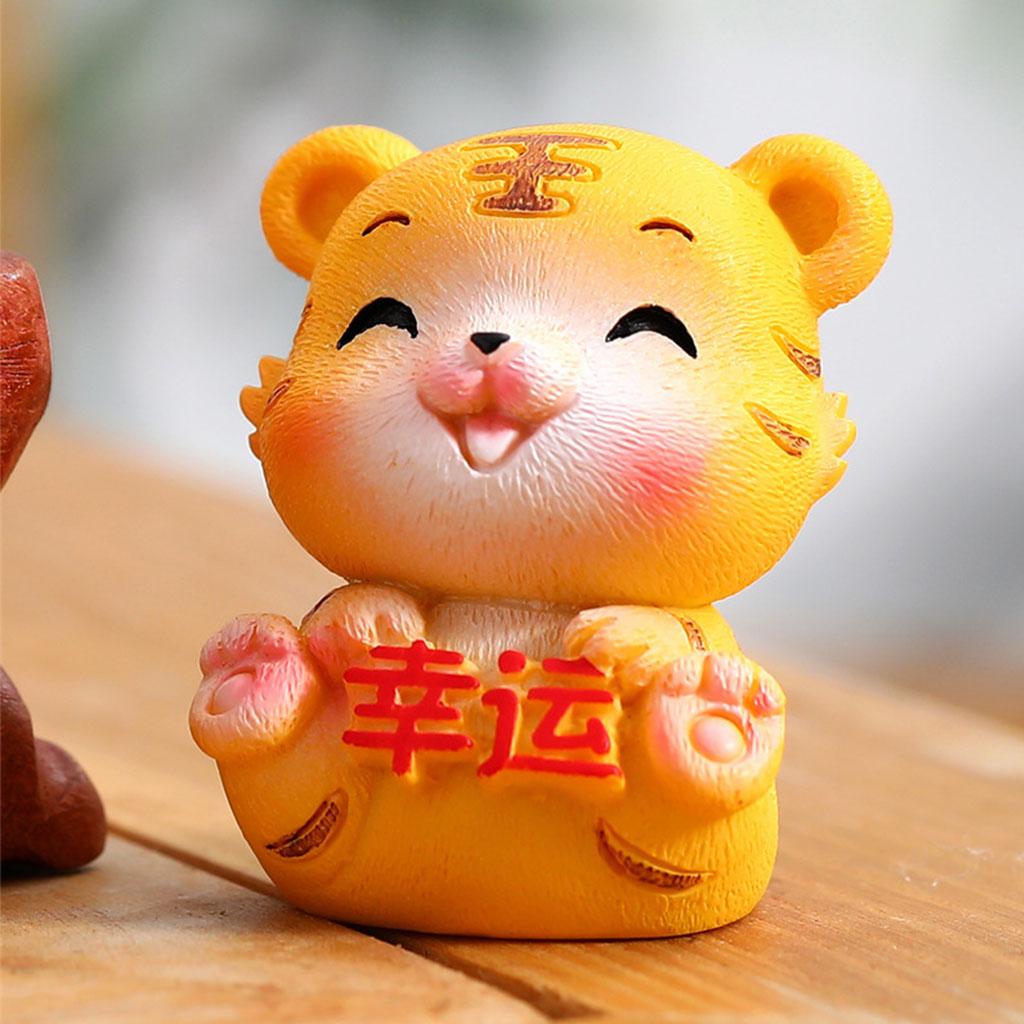 Buy Resin Lucky Fortune Tiger Animal Figurine Chinese Zodiac New Year ...