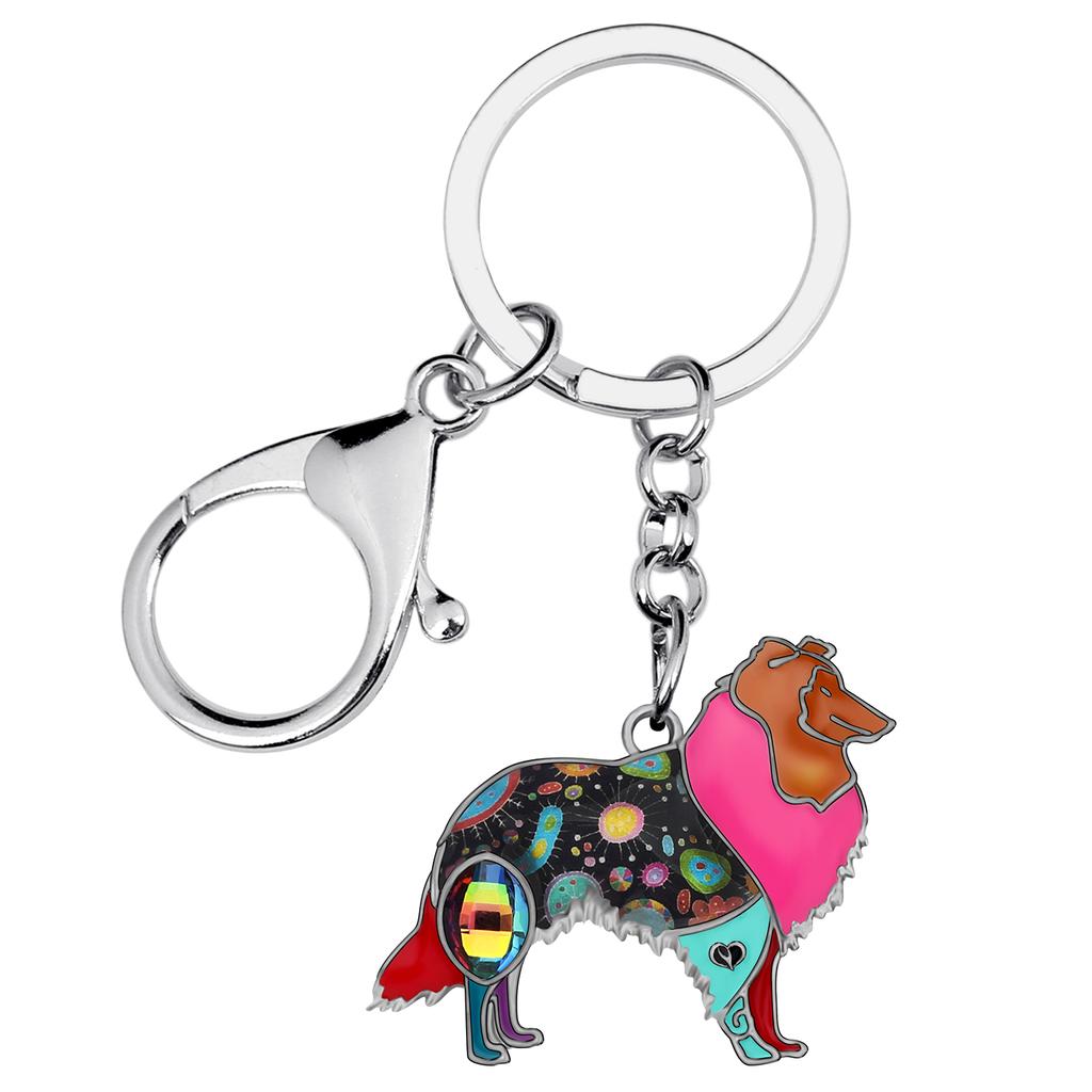 Buy Enamel Alloy Cute Shetland Sheepdog Dog Keychains Fashion Purse Bag ...