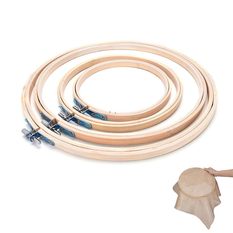 Buy 1Pc Wooden Cross Stitch Machine Embroidery Hoop Ring Bamboo Sewing ...