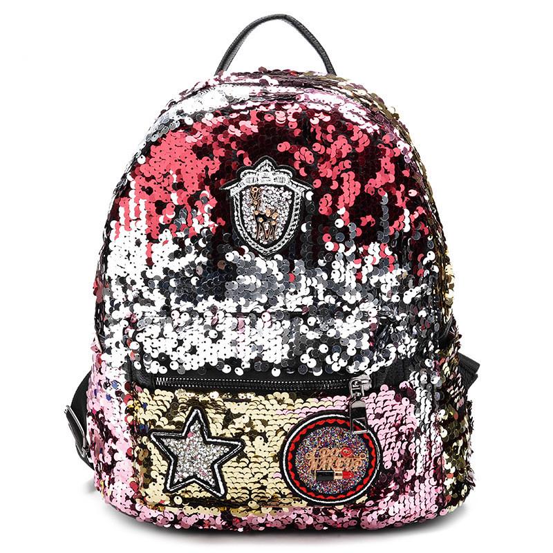 Buy Magic Reversible Sequins Backpacks for Girls Patches Shine Travel ...