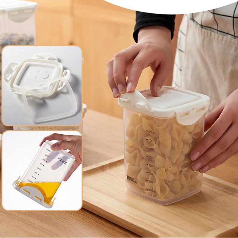 Buy Plastic Sealed Cans Kitchen Storage Box Transparent Food Keep Fresh ...