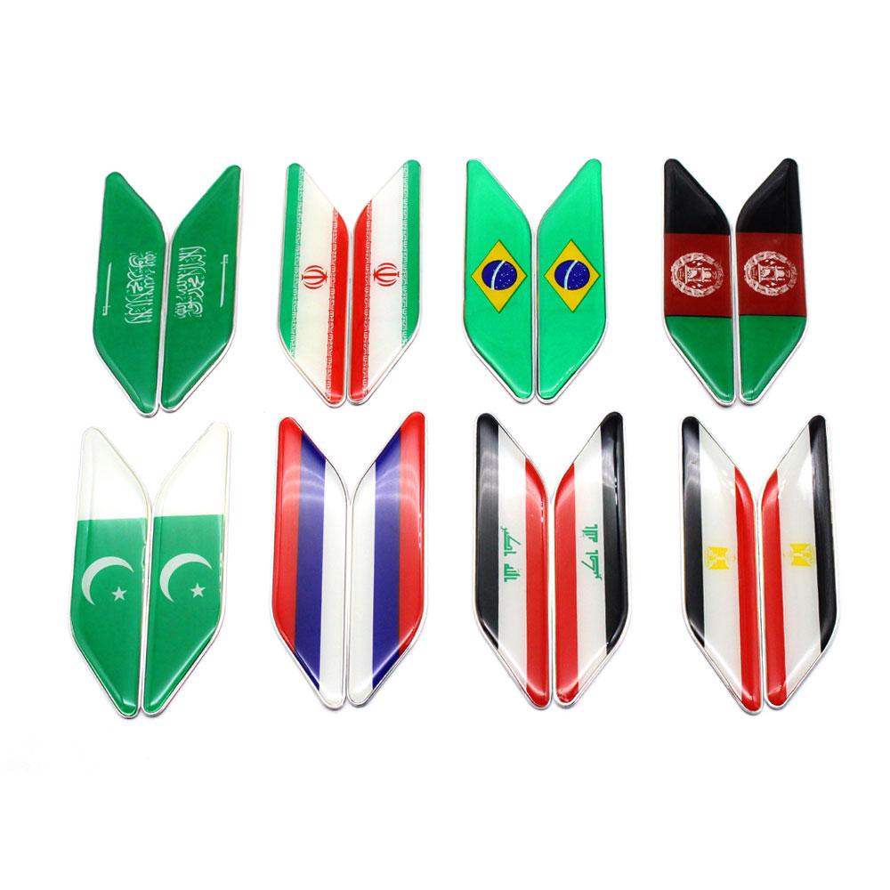 Buy 1Pair 3D Metal National Flag Emblem Sticker Car SUV Body Decals DIY ...