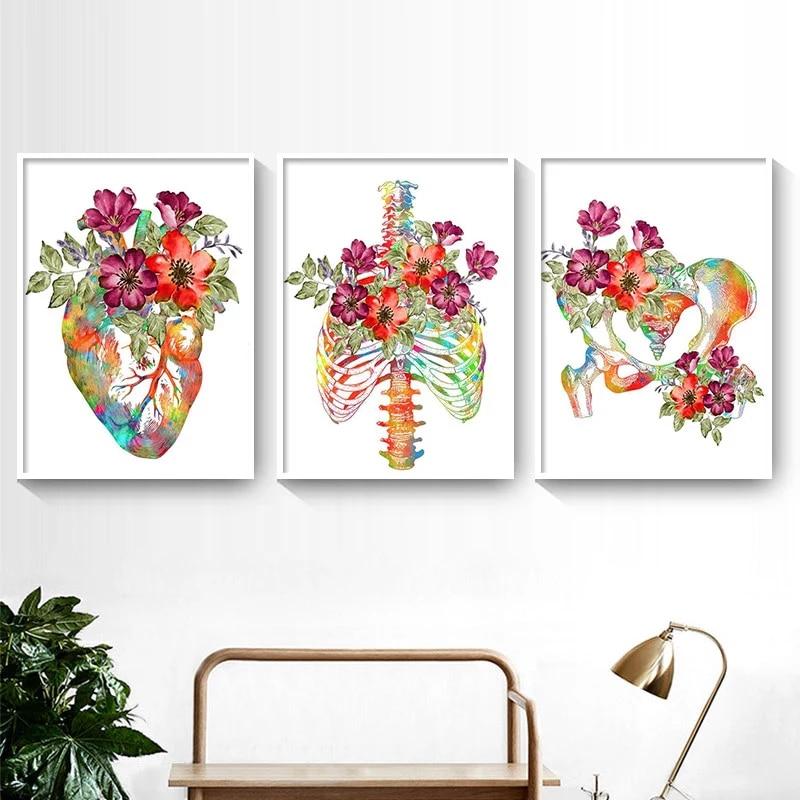Cheap Customization Painting On Canvas Anatomy Medical Art Floral ...