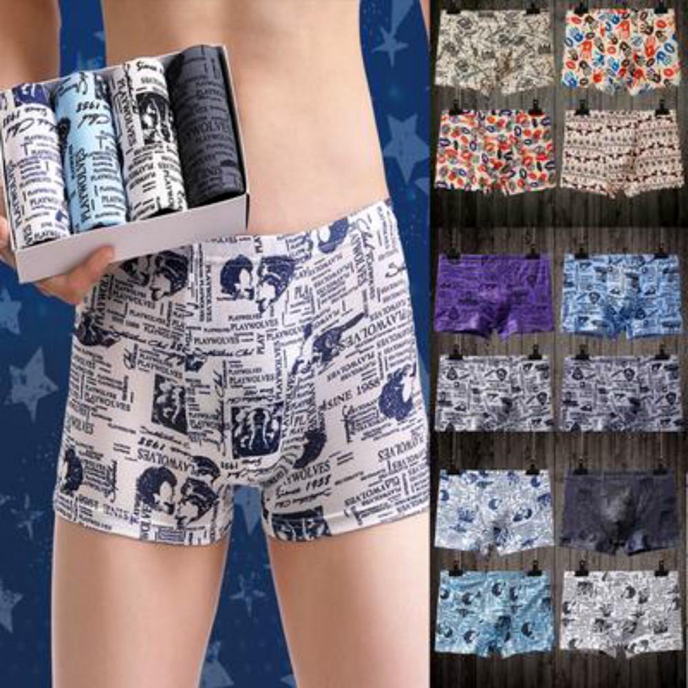 Buy 1PC Mens Boxers Sexy Underwear Colorful Modal Man Short Print ...