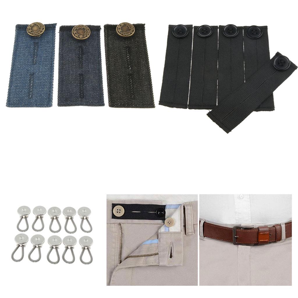 Buy 18x Elastic Pants Waist Extender Adjustable Jeans Trousers Button ...