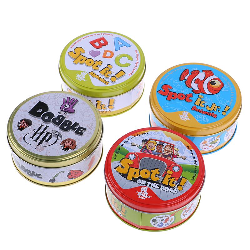 Buy Dobble Spot It Card Game Toy Iron Box 55 Cards Sport Hip Kids Board ...