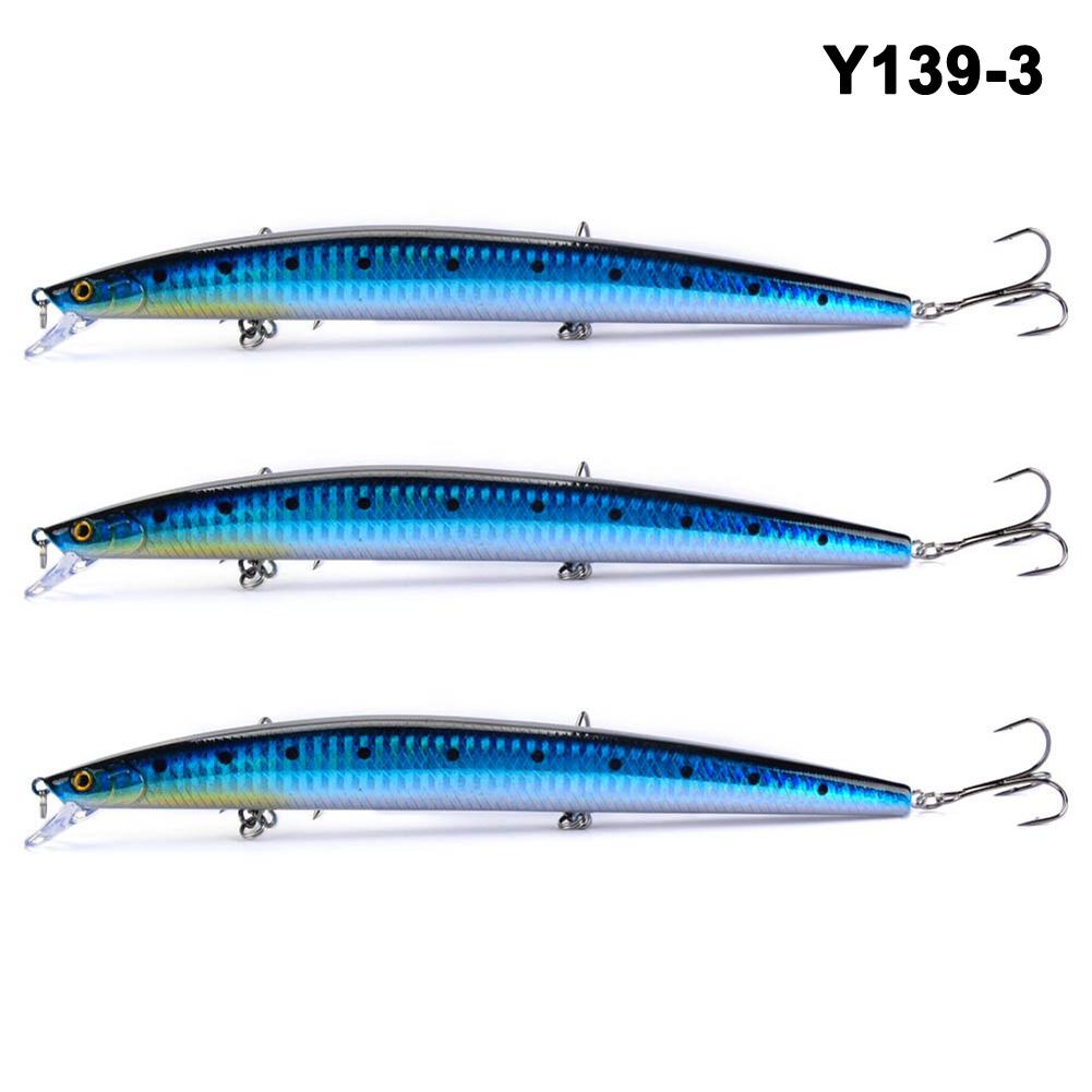 Buy 3Pcs Fishing Lures 18cm/24g Inshore Large Hard Bait Minnow Lures ...