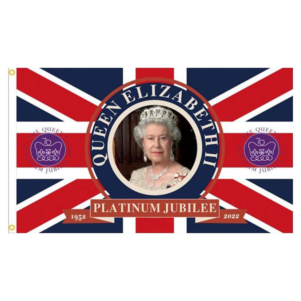 💰Kjøp 3x5ft Queen's Jubilee Flag Decorations-Great Britain Platinums ...