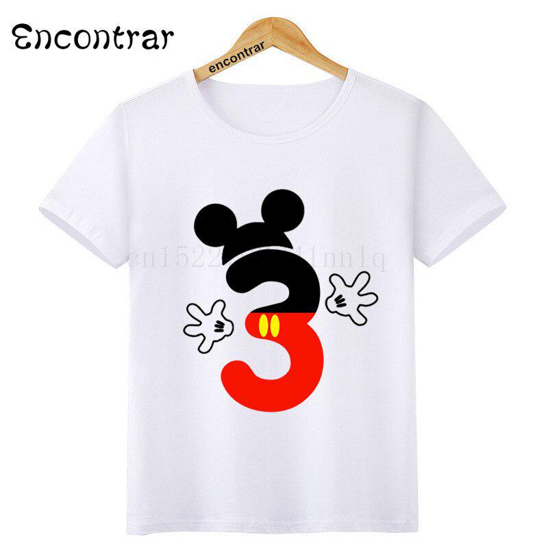 Buy Kids Birthday Numbers Print O Neck Party T Shirt Tees Summer Cute ...
