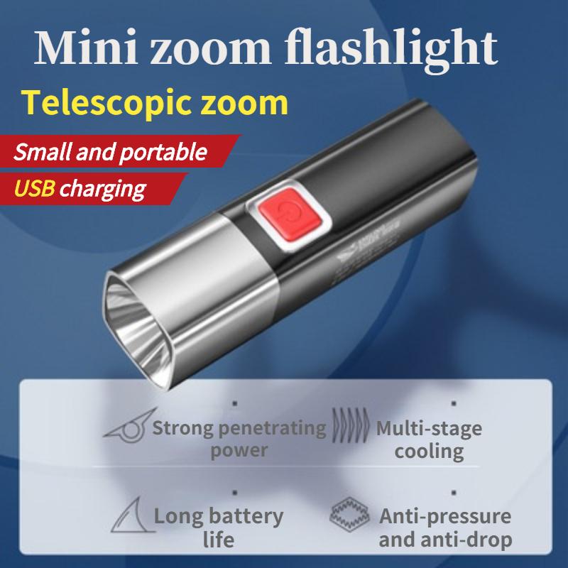 Buy Strong Light Super Bright Long-range Mini Portable Flashlight USB ...