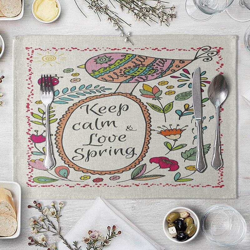 Buy Easter Birds Printing Table Mat Animal Bird Pattern Kitchen ...