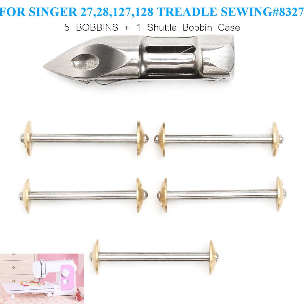 Buy 5Pcs Bobbins Shuttle Bobbin Case for Singer 27 28 127 128 Treadle ...
