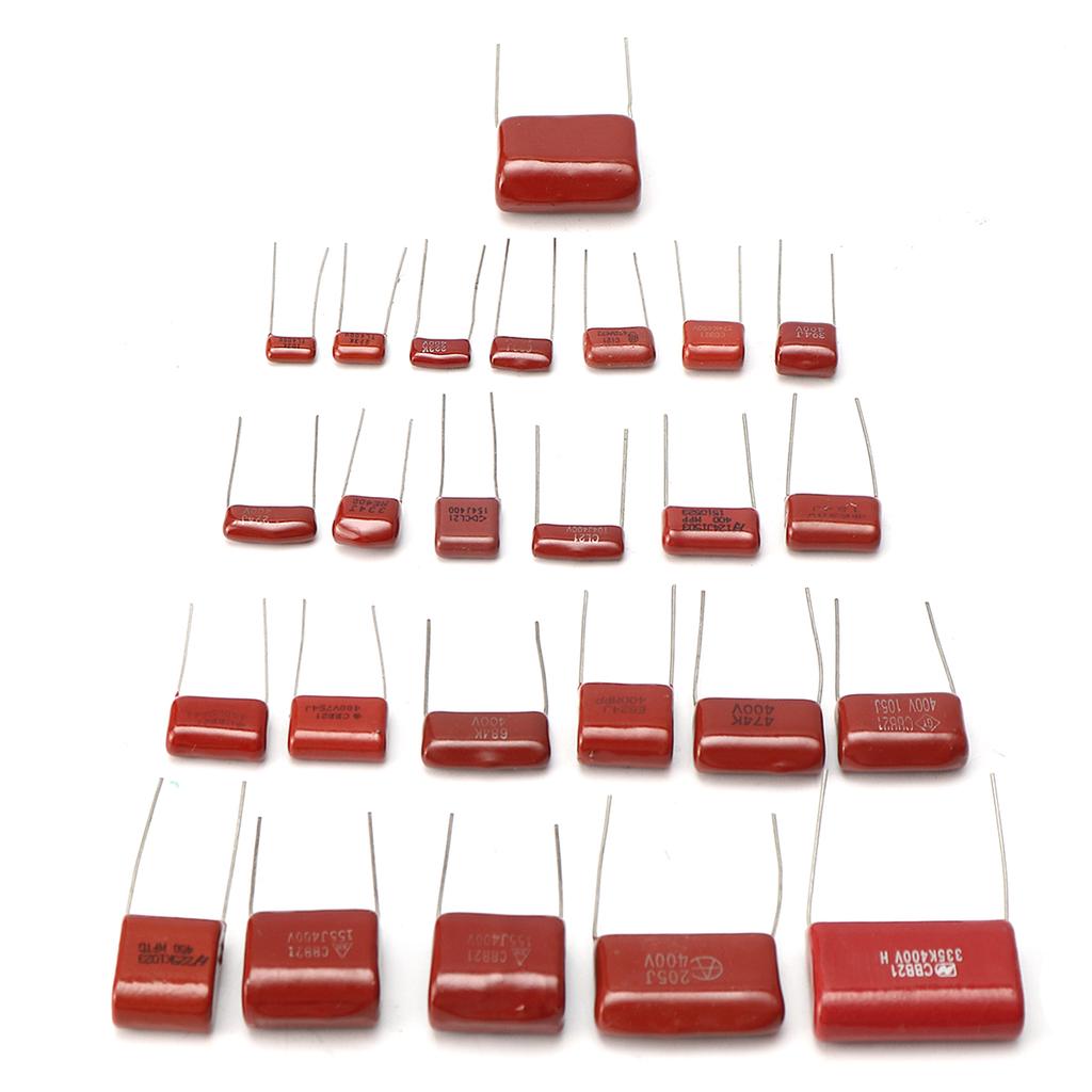 204pcs Metal Film Capacitor Assortment Kit 0.01Uf-4.7Uf 24Value Passive ...