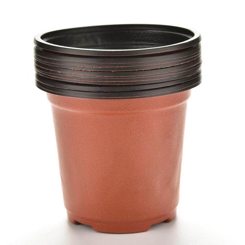 Buy H&B Store 10 Pcs Small Plastic Round Flower Pot Terracotta Nursery ...