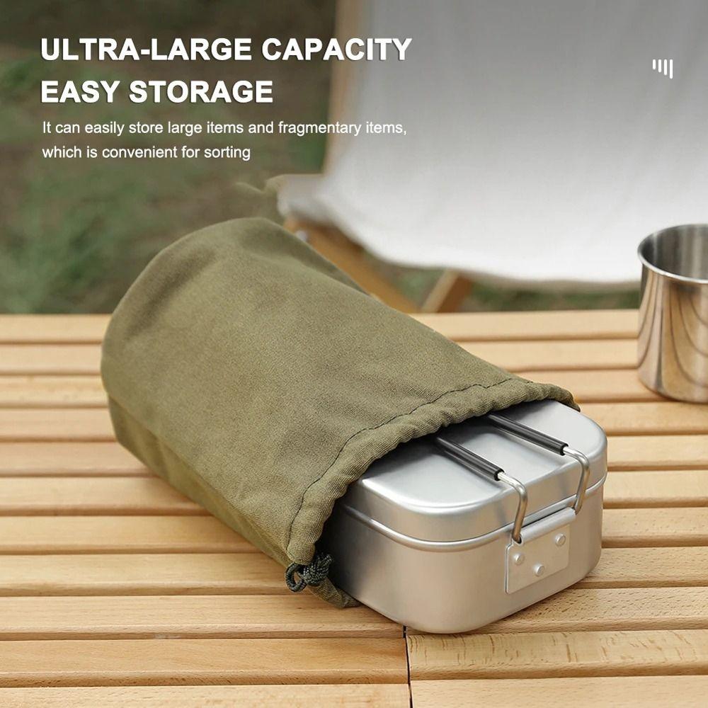 Outdoor Tools Travel Pouch Canvas Drawstring Bag Sundry Bag Camping ...