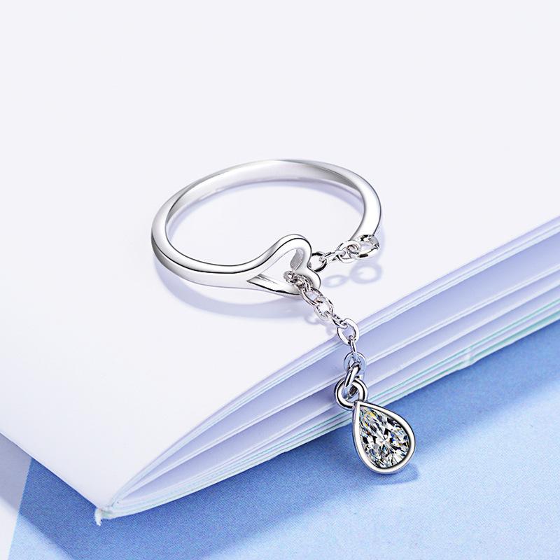 Buy POMOiii Women's Open Rings Ring Jewelry Hand Jewelry Zircon Drop ...