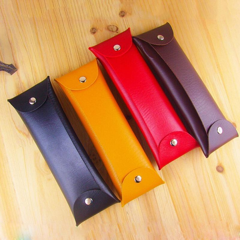 PU кожаный пенал для ручек кошелек косметический держатель для кистей ...