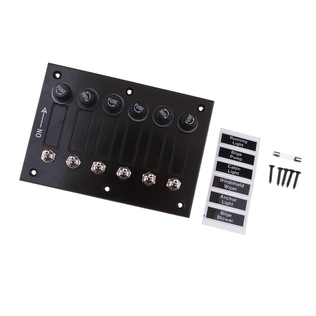 Buy 6 Gang Fused Marine Switch Panel for Boats Rv's 12 Volt at ...