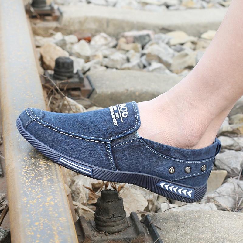 Buy Canvas Men Shoes Denim Lace Up Men Casual Shoes Plimsolls ...