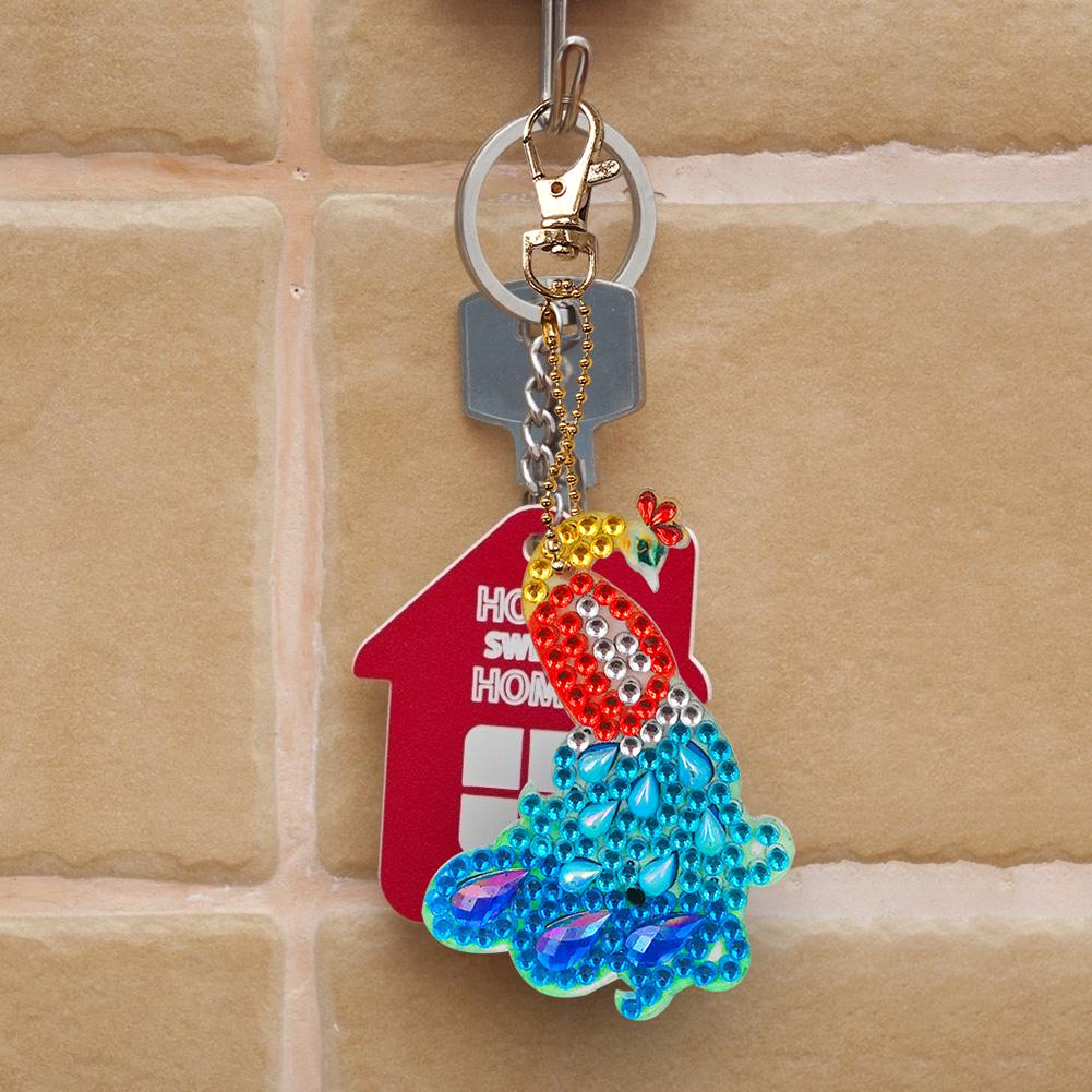 Buy 4pcs DIY Full Drill Diamond Key Chain Phenix Pendant Embroidery ...