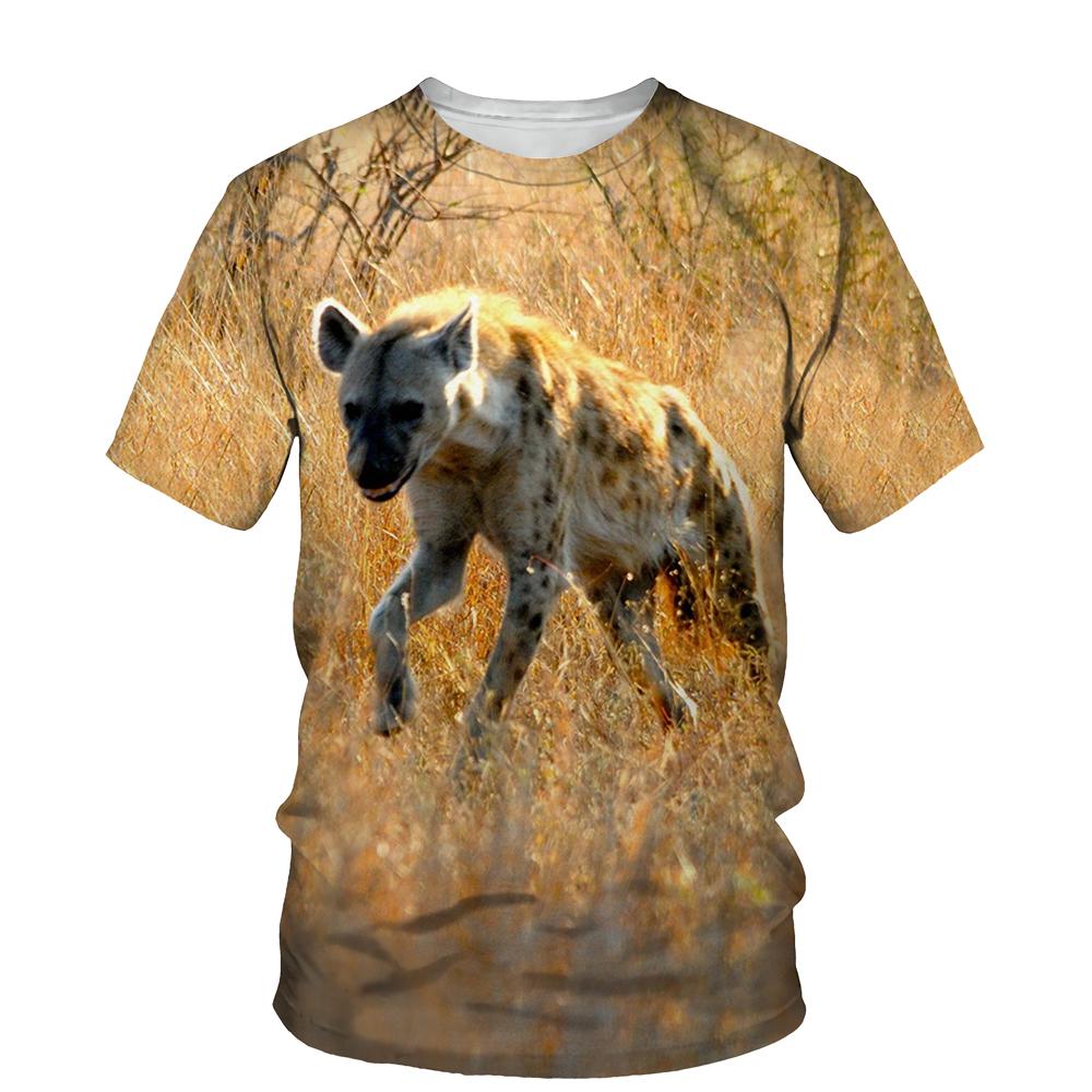 Buy Unisex 3D Realistic Hyenas Printed Casual Short Sleeve T-Shirts at ...