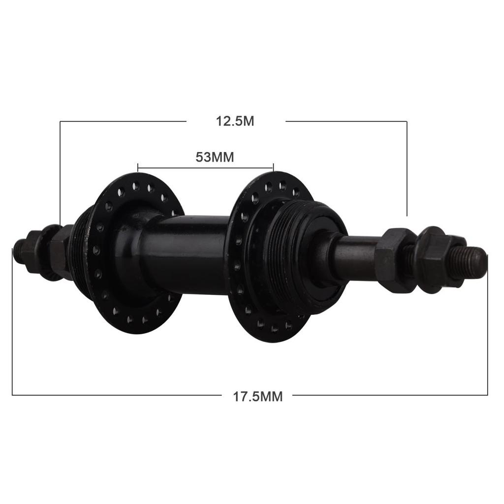 Buy MTB Rear Hub Axis Iron Steel 36 Holes 3/8inch 175mm Rear Wheel Axle ...