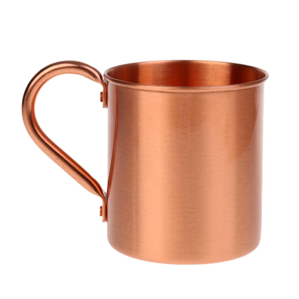 Straight Smooth Solid Copper Beer Mug Ice Cold Tea Juice Coffee Cup 12 ...