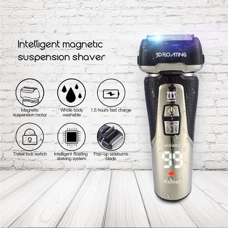 Rechargeable Reciprocating Three-blade Electric Shaver Waterproof Razor ...