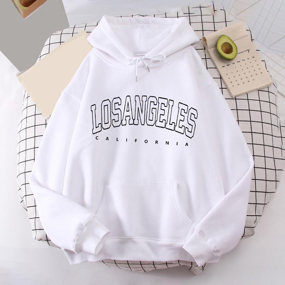Buy Women's Clothes Female Sweatshirt Los Angeles Letter Print Hoodies ...