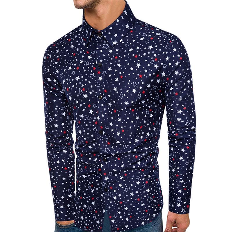 Buy High Quality Wild Men's Five-pointed Star Printed Long-sleeved ...
