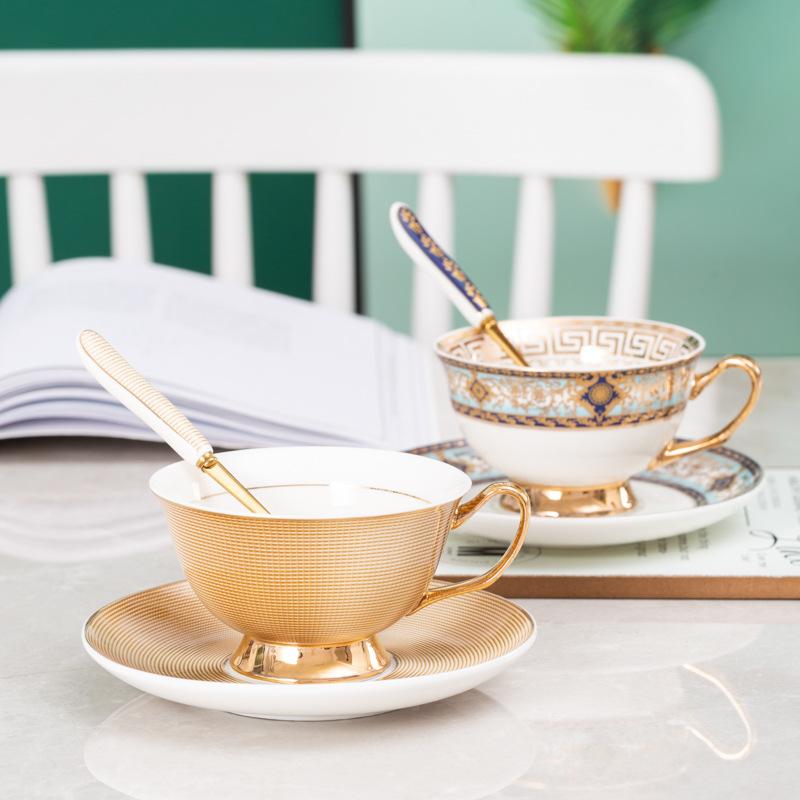 Satın alın European tracing gold bone China coffee cup and saucer set ...