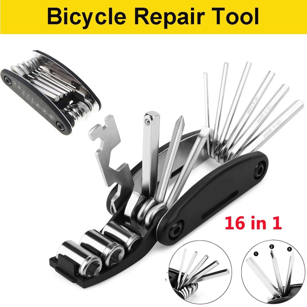 Buy Bicycle Bike Cycling 16 In 1 Portable Multi-function Steel Repair ...