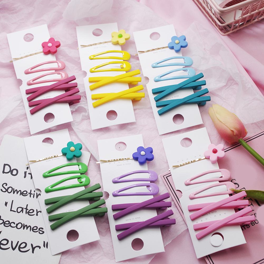 5pcs Small Flower Hairpin Set Personality Stylish Hairpin Candy Color ...