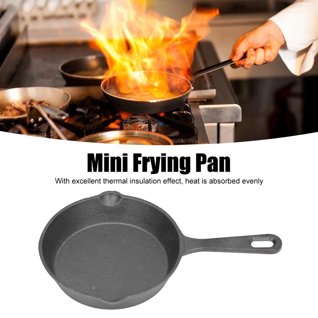 Buy 14CM Diameter Cast Iron Mini Frying Pan Flat Bottomed Non Stick ...