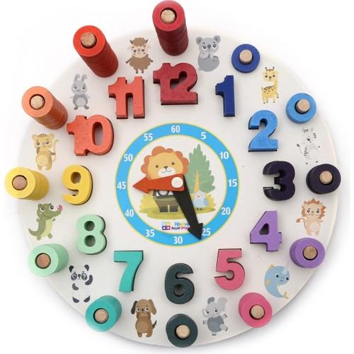 Buy Hamaha Wooden Educational Toy Geometric Shaped Logarithmic Clock ...