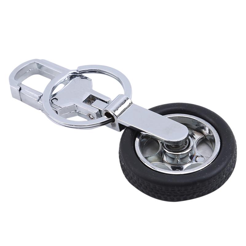Buy Fashion Anti-real Rotating Tire Keychain Creative Car Logo Key Ring ...