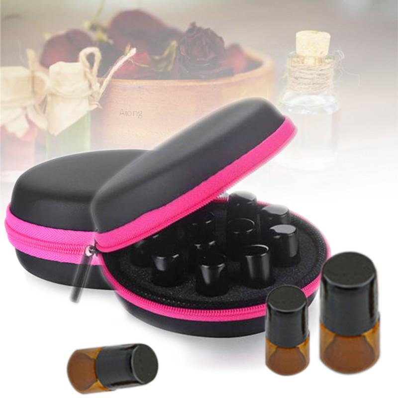 Buy Round 12 Slots Aromatherapy Essential Oil Storage Case Box ...