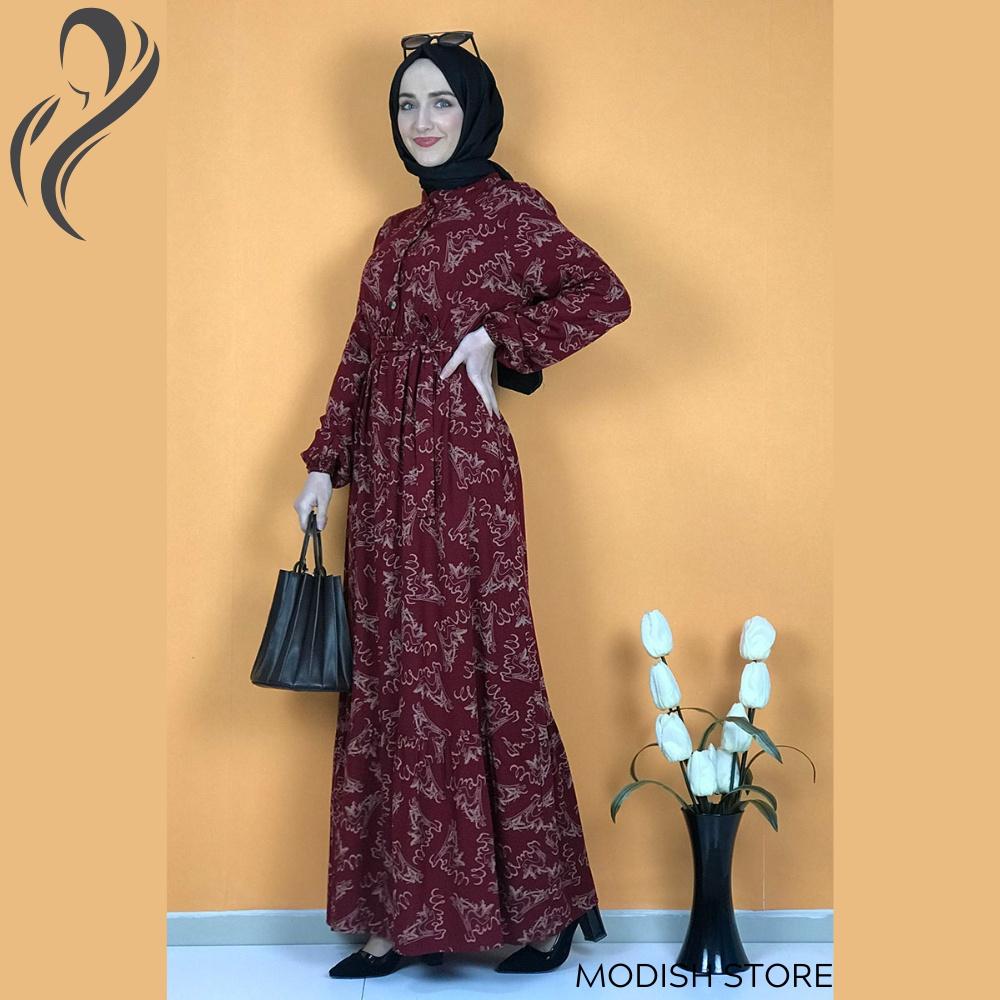 Satın alın Arched Pattern Muslim Woman Dress Muslim Fashion ...