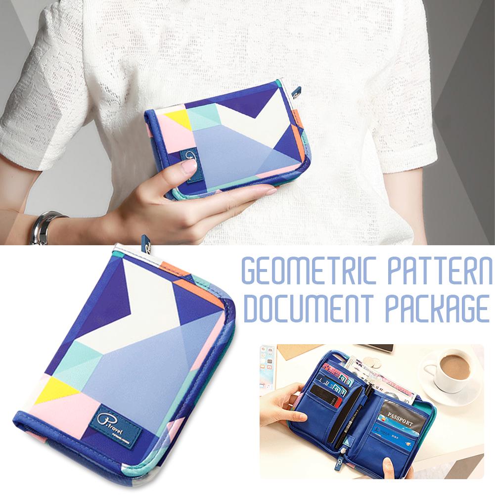 Buy Geometric Pattern Document Package Travel Storage Passport Wallet ...