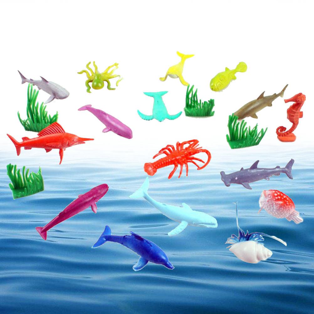 16Pcs Lifelike Realistic Plastic Tropical Fish Educational Shell Model ...