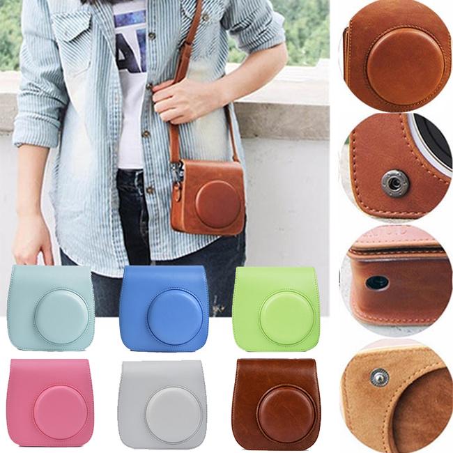 PU Leather Camera Shoulder Bags Case Camera Storage Bag with Strap for ...